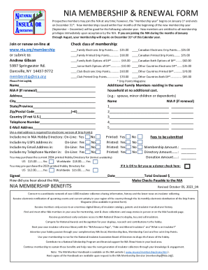 Fillable Online Nia Membership & Renewal Form Fax Email Print - pdfFiller
