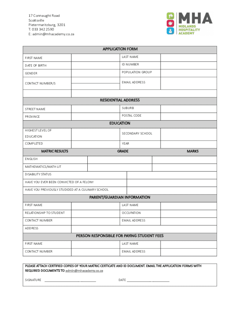 Fillable Online Culinary School Application Form Fax Email Print ...
