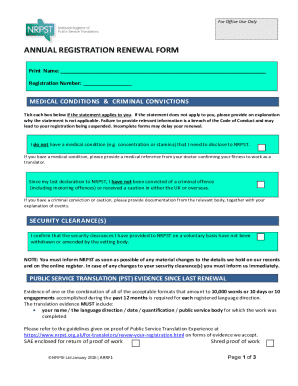 Fillable Online Annual Registration Renewal Form Fax Email Print ...