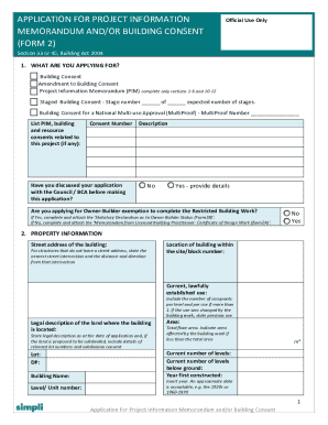 Fillable Online Application for Project Information Memorandum and/or ...