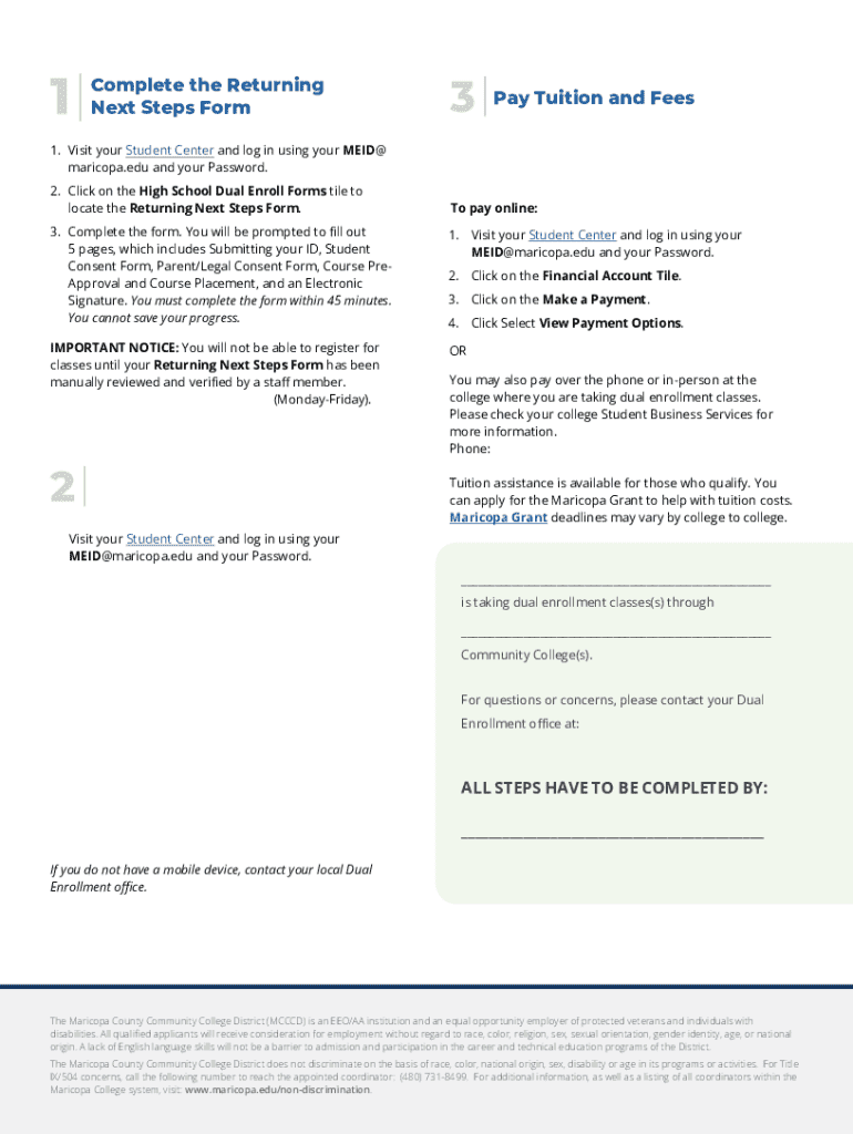 Fillable Online Returning Students Registration Guide Fax Email Print ...