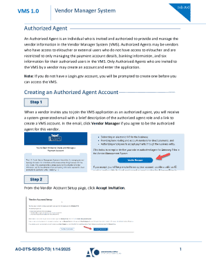 Fillable Online Vendor Manager System Job Aid Fax Email Print - pdfFiller