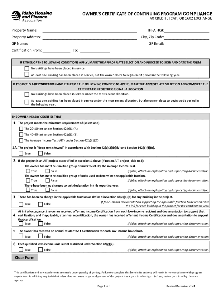 Fillable Online Tax Credit, Tcap, or 1602 Exchange Fax Email Print ...