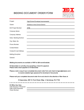 Fillable Online Bidding Document Order Form Fax Email Print - pdfFiller