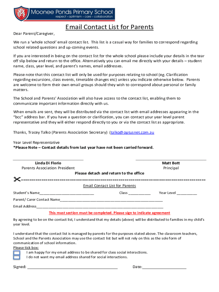 Fillable Online Email Contact List Fax Email Print - pdfFiller