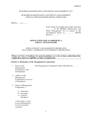 Fillable Online Application for an Order by a Strata Titles Board Fax Email Print - pdfFiller