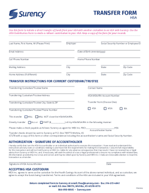 Fillable Online Hsa Transfer Form Fax Email Print - pdfFiller
