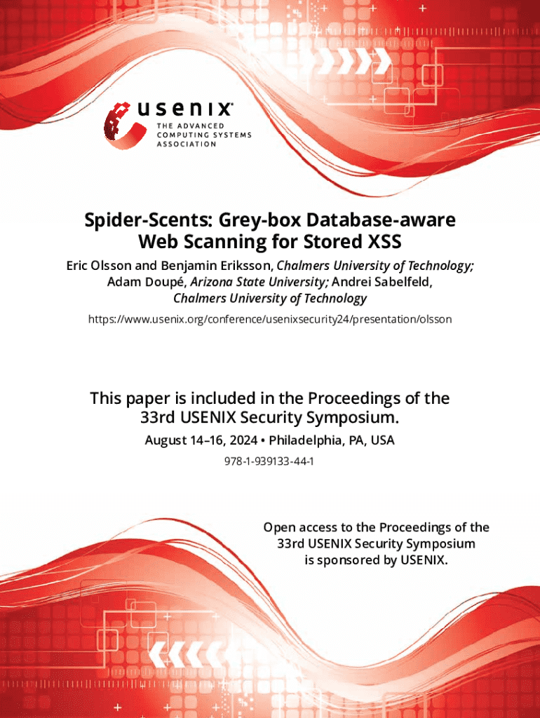 Fillable Online Spider-scents: Grey-box Database-aware Web Scanning for Stored Xss Fax Email ...