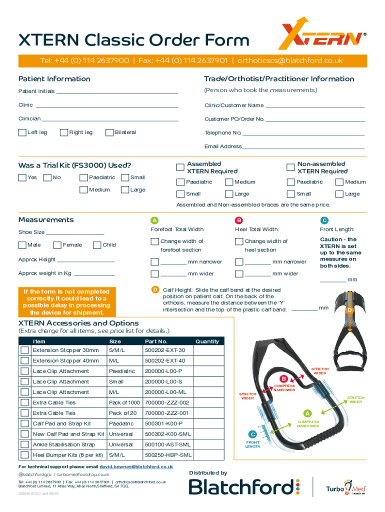 Fillable Online Xtern Classic Order Form Fax Email Print - pdfFiller