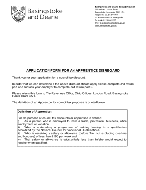 Fillable Online Application Form for an Apprentice Disregard Fax Email ...