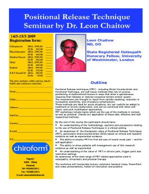 Fillable Online Positional Release Technique Seminar by Dr. Leon Chaitow Fax Email Print - pdfFiller
