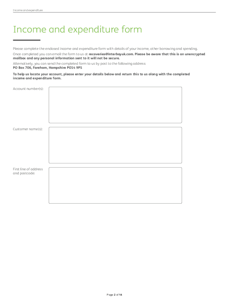 Fillable Online Income and Expenditure Fax Email Print - pdfFiller