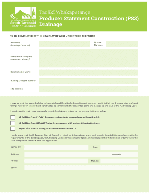 Fillable Online Producer Statement Construction (ps3) Fax Email Print - pdfFiller