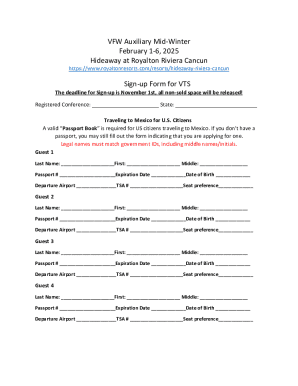 Fillable Online Vfw Auxiliary Mid-winter Sign-up Form Fax Email Print ...