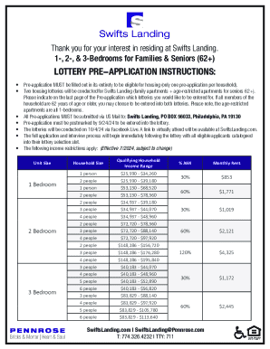 Fillable Online Swifts Landing Lottery Pre-application Instructions Fax Email Print - pdfFiller