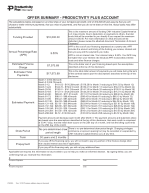 Fillable Online Offer Summary - Productivity Plus Account Fax Email ...