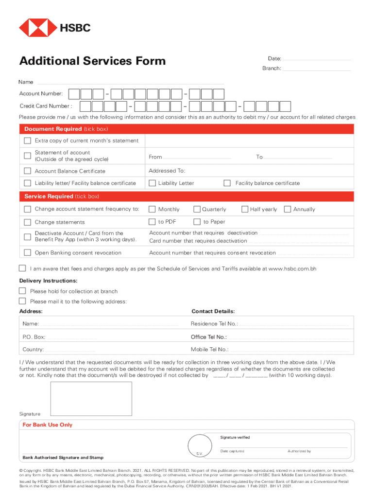 Fillable Online Additional Services Form Fax Email Print - pdfFiller