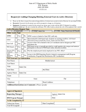 Fillable Online Ct-wic External Users Request Form Fax Email Print ...
