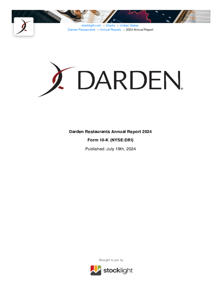 Fillable Online Darden Restaurants Annual Report 2024 Fax Email Print - pdfFiller