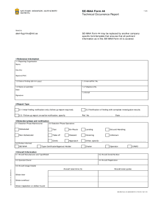 Fillable Online Technical Occurrence Report Fax Email Print - pdfFiller