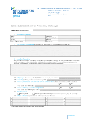 Fillable Online Sample Submission Form Fax Email Print - pdfFiller