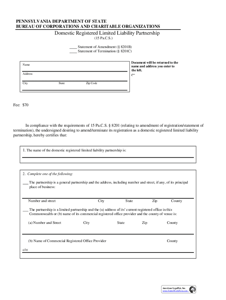 Fillable Online Domestic Registered Limited Liability Partnership (15 ...