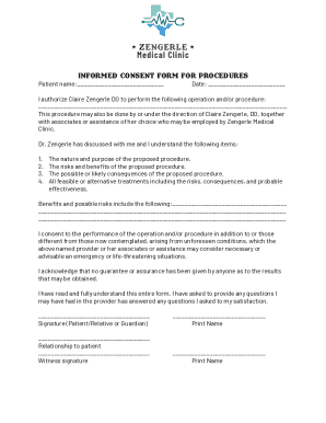 Fillable Online Informed Consent for Procedures Fax Email Print - pdfFiller
