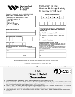 Fillable Online Instruction to Your Bank or Building Society to Pay by ...