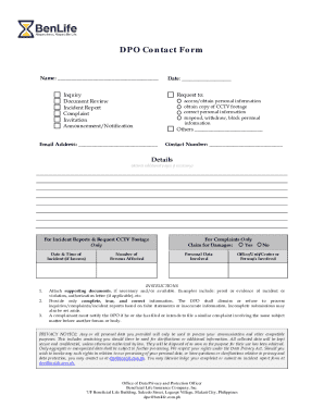 Fillable Online Dpo Contact Form Fax Email Print - pdfFiller