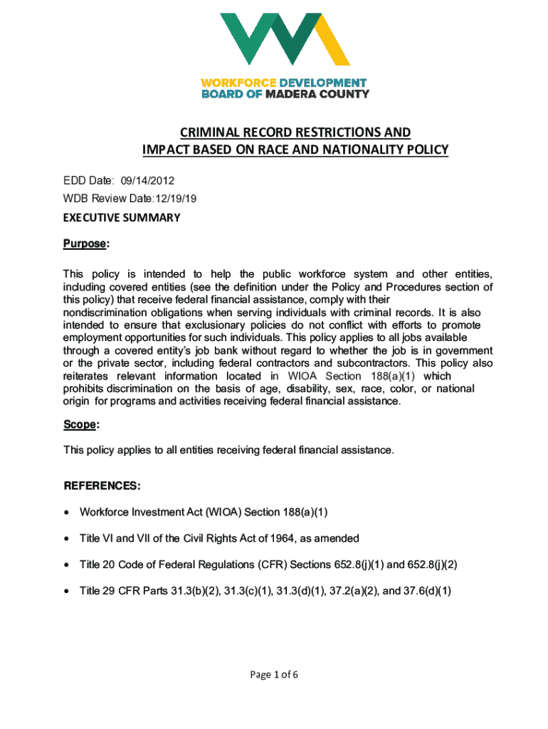 Fillable Online CRIMINAL RECORD RESTRICTIONS AND Fax Email Print - pdfFiller