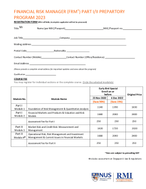 Fillable Online Frm® Part I/ii Preparatory Program Registration Fax ...