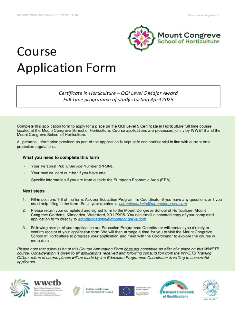 Fillable Online Certificate in Horticulture – Qqi Level 5 Major Award ...