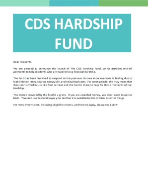 Fillable Online Cds Hardship Fund Fax Email Print - pdfFiller