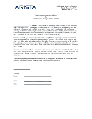 Fillable Online End Customer Authorization Form for Consultants and ...