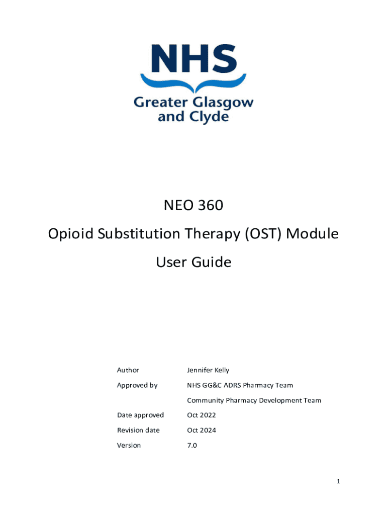 Fillable Online Opioid Substitution Therapy (ost) Module User Guide Fax ...