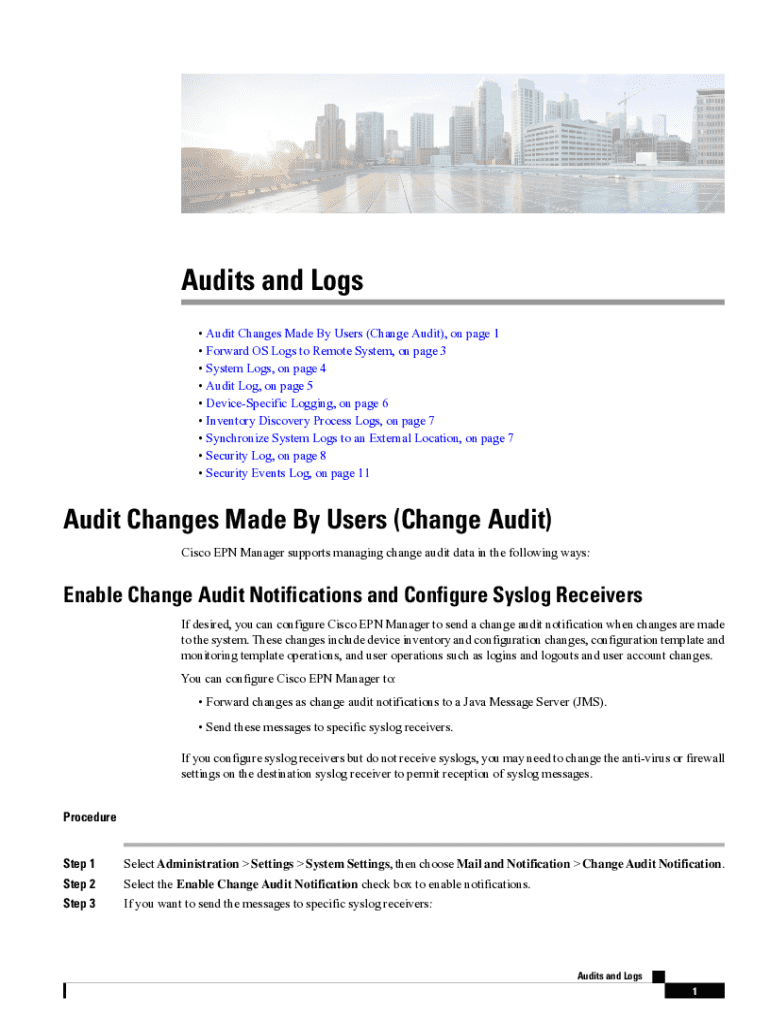 Fillable Online Audit Changes Made By Users (Change Audit), on page 1 ...