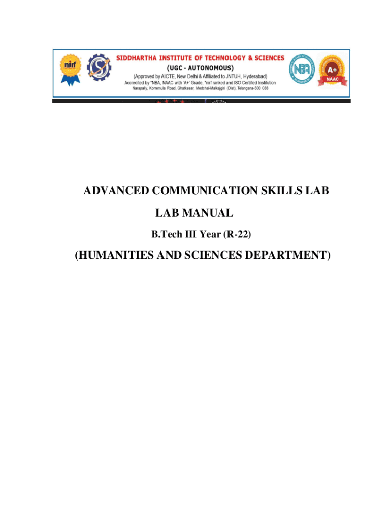 Fillable Online Advanced Communication Skills Lab Manual Fax Email Print - pdfFiller
