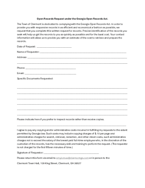 Fillable Online Request for Open Records Fax Email Print - pdfFiller