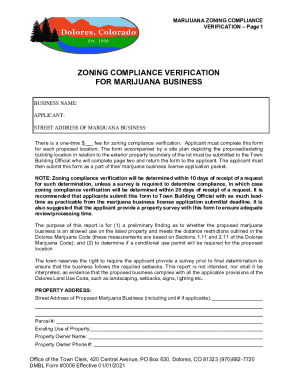 Fillable Online Zoning Compliance Verification for Marijuana Business ...