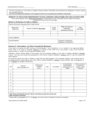 Fillable Online Ministry of Education Independent School Bursary (isb ...