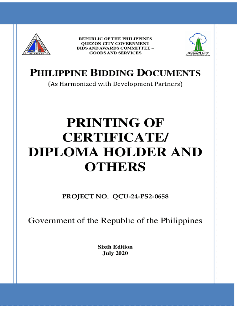 Fillable Online Bidding Documents for Printing of Certificate/diploma Holder and Others Fax ...
