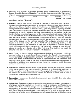 Fillable Online Services Agreement Fax Email Print - pdfFiller