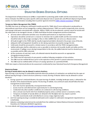 Fillable Online Disaster Debris Management Options Fax Email Print ...