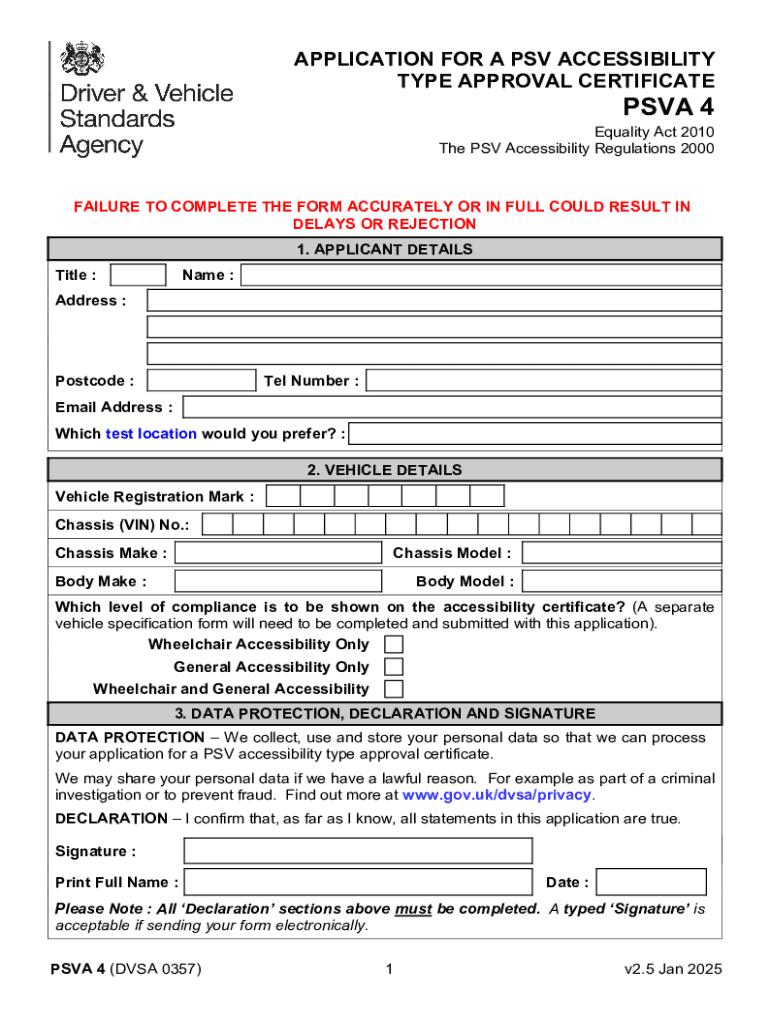Fillable Online Psva 4 Fax Email Print - pdfFiller