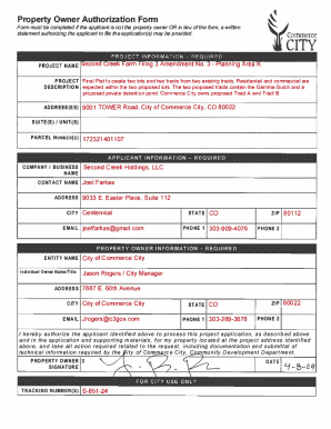 Fillable Online Property Owner Authorization Form Fax Email Print ...