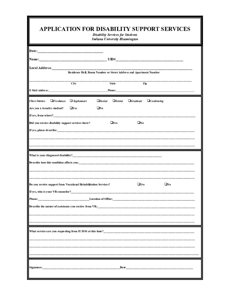 Fillable Online Disability Services for Students Fax Email Print ...