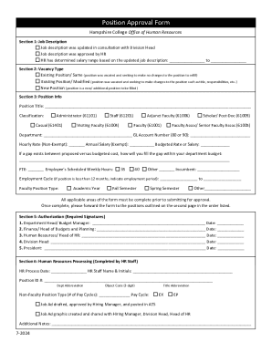 Fillable Online Position Approval Form Fax Email Print - pdfFiller