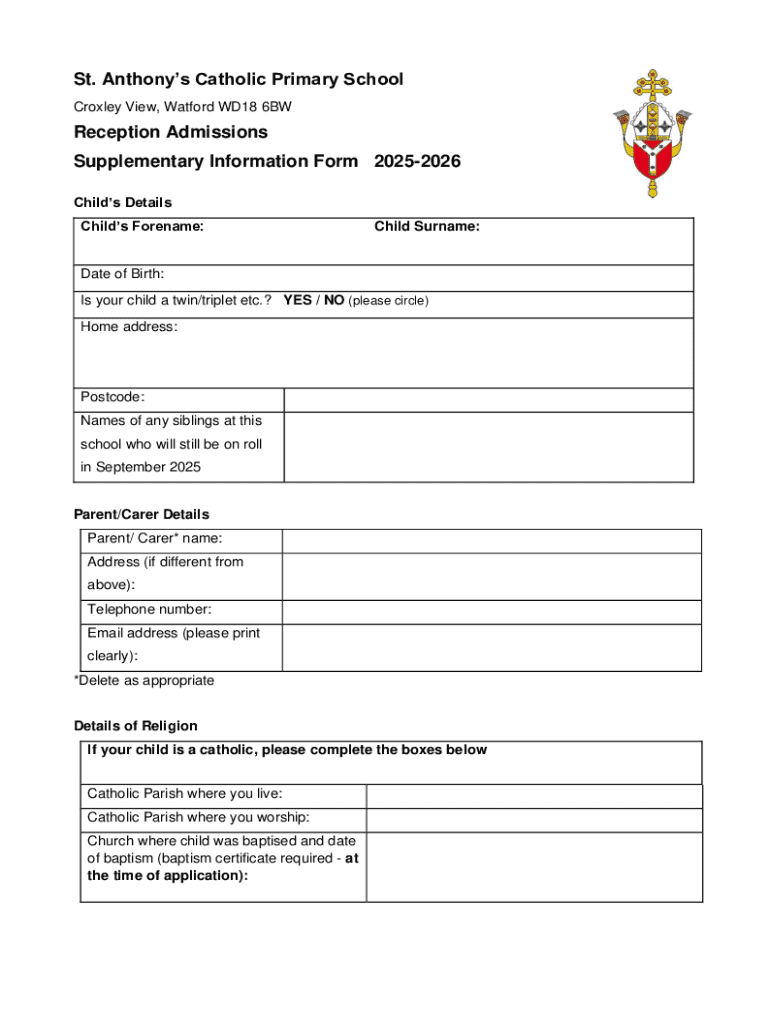 Fillable Online Reception Admissions Fax Email Print - pdfFiller