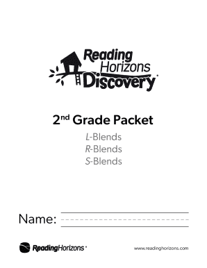 Fillable Online Reading Horizons Discovery® Weekly Student Packet Fax ...