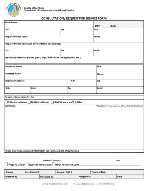 Fillable Online Consultation Request Form - County of San Diego Fax Email Print - pdfFiller